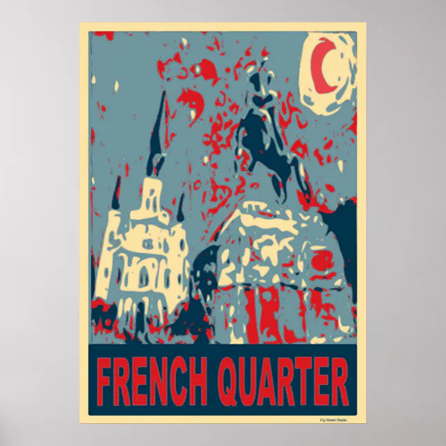 Jackson Square in Blue Poster | Zazzle