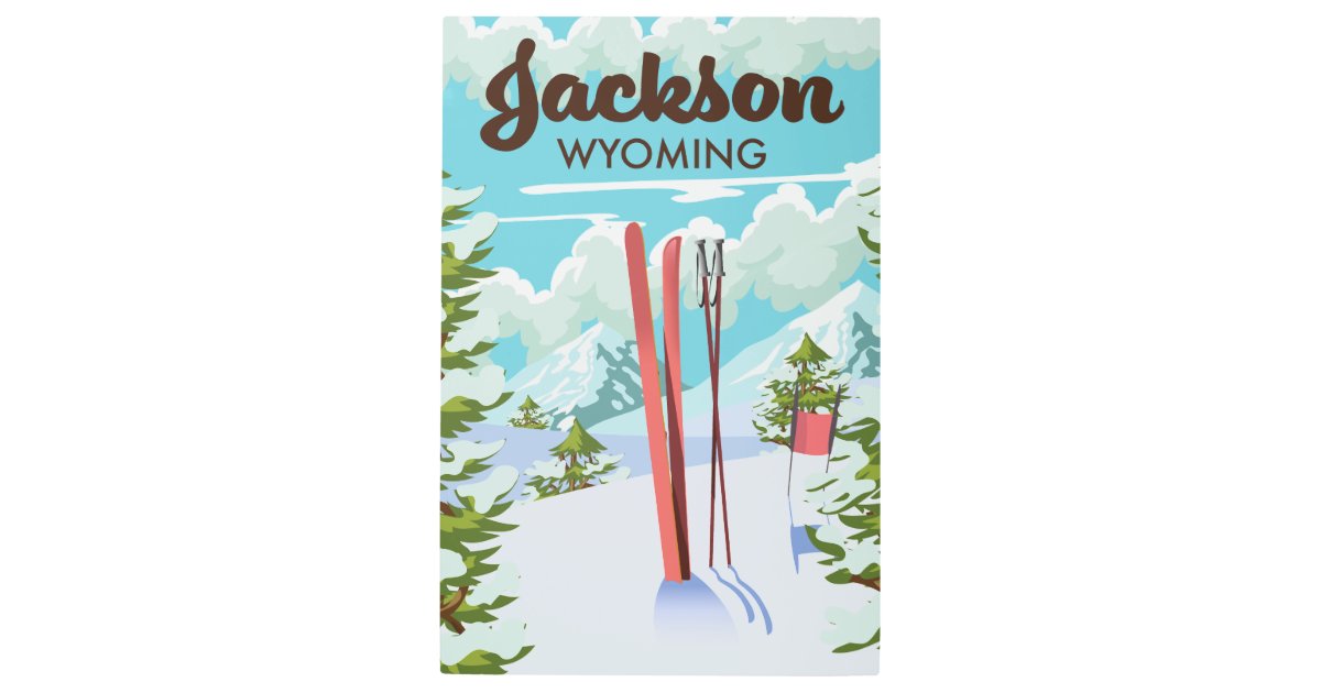 Jackson Wyoming ski poster | Zazzle
