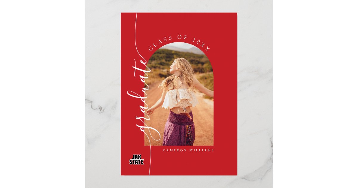Jacksonville State University Graduation Foil Invitation | Zazzle
