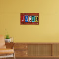 JACOB License Plate Lettering Name Sign Poster | Zazzle