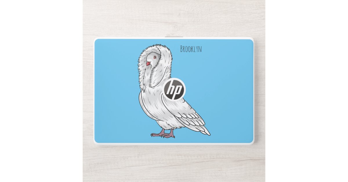 Jacobin pigeon bird cartoon illustration HP laptop skin | Zazzle