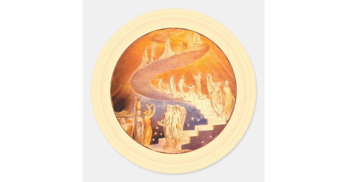 Jacob's Dream By William Blake Classic Round Stick Sticker | Zazzle