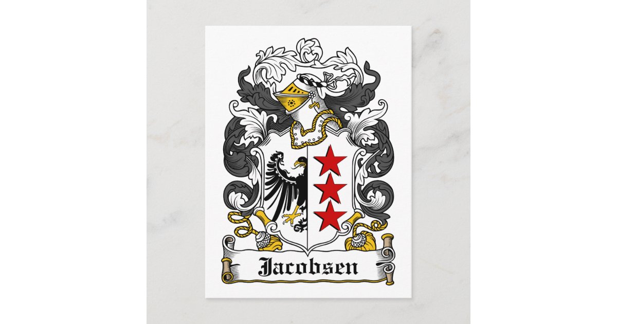 Jacobsen Family Crest Postcard | Zazzle