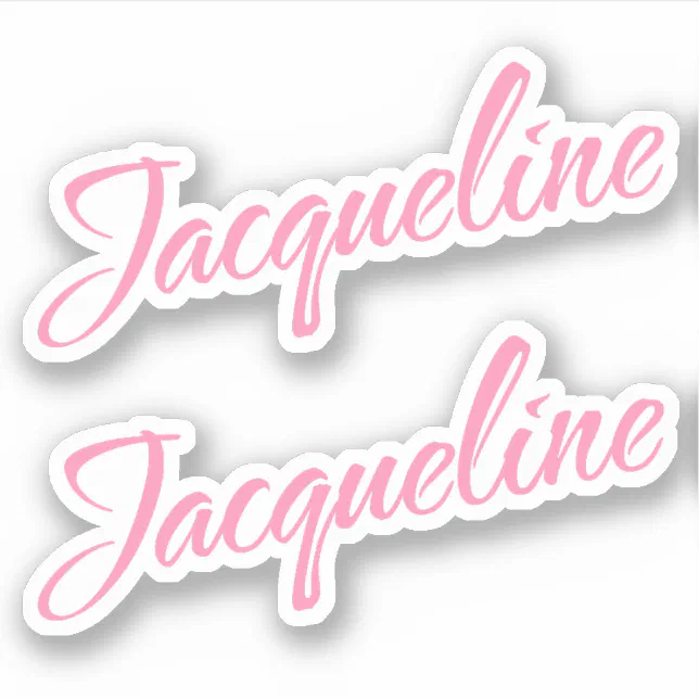 Jacqueline Decorative Name in Pink x2 Sticker | Zazzle