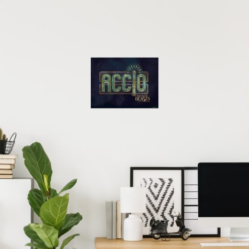 Jade Art Deco ACCIO™ Spell Graphic Poster | Zazzle