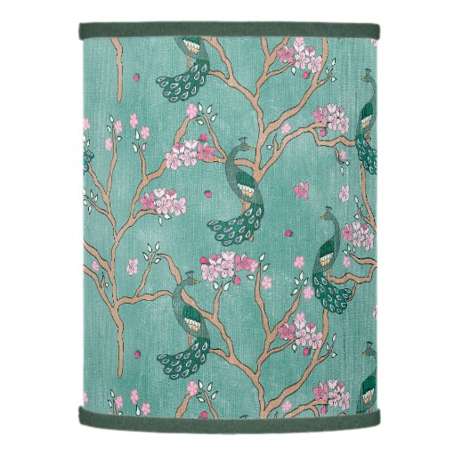 jade chinoiserie peacocks lamp shade | Zazzle