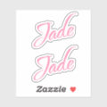 Jade Decorative Name in Pink x2 Sticker | Zazzle