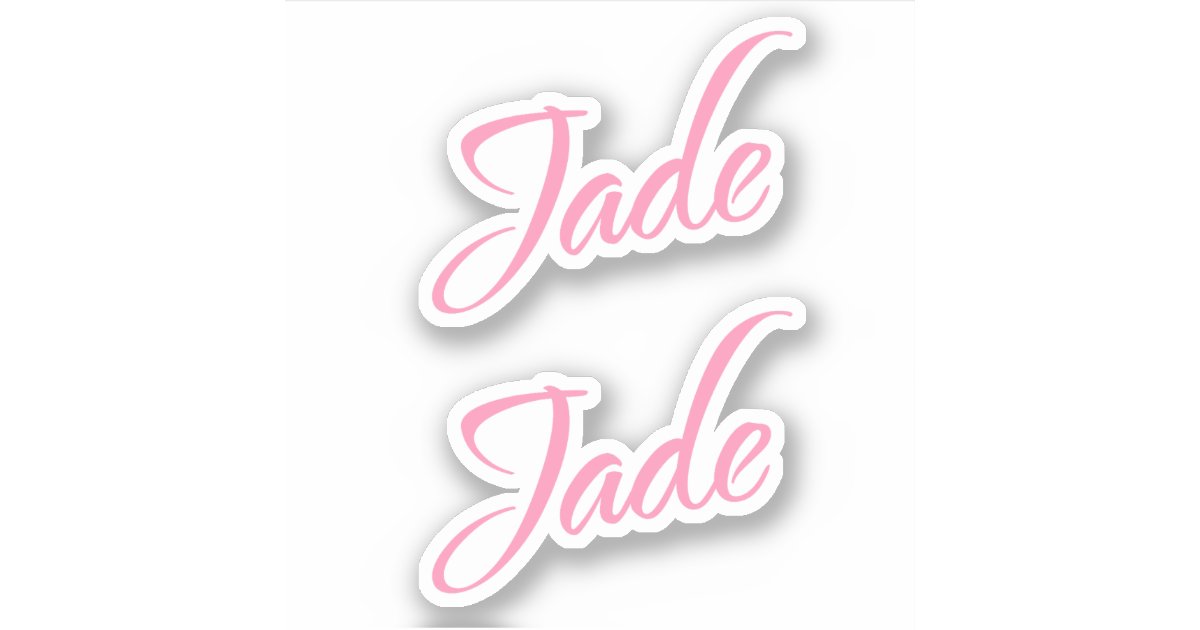 Jade Decorative Name in Pink x2 Sticker | Zazzle