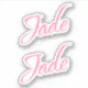 Jade Decorative Name in Pink x2 Sticker | Zazzle