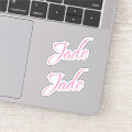 Jade Decorative Name in Pink x2 Sticker | Zazzle