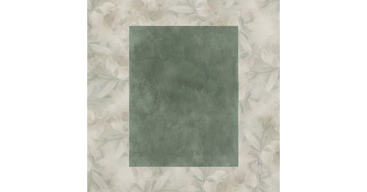Jade Green and Floral Scrapbook Paper | Zazzle