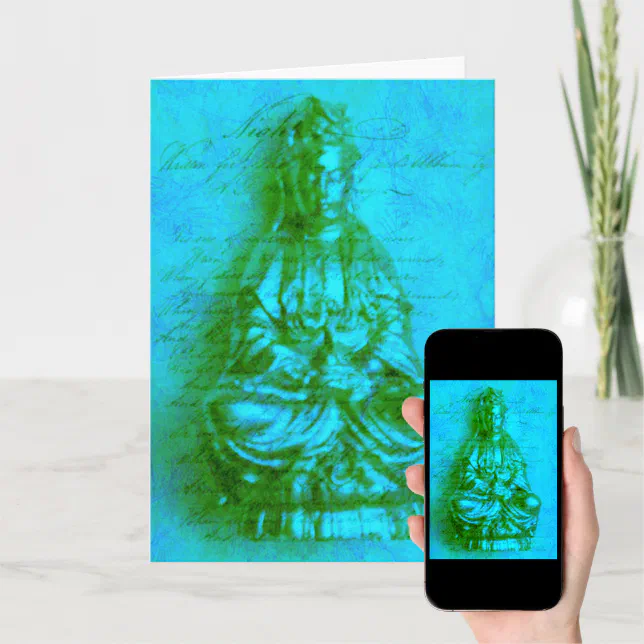Jade Kwan Yin card | Zazzle