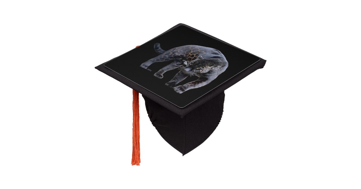 Jaguar Diablo black graduation cap | Zazzle