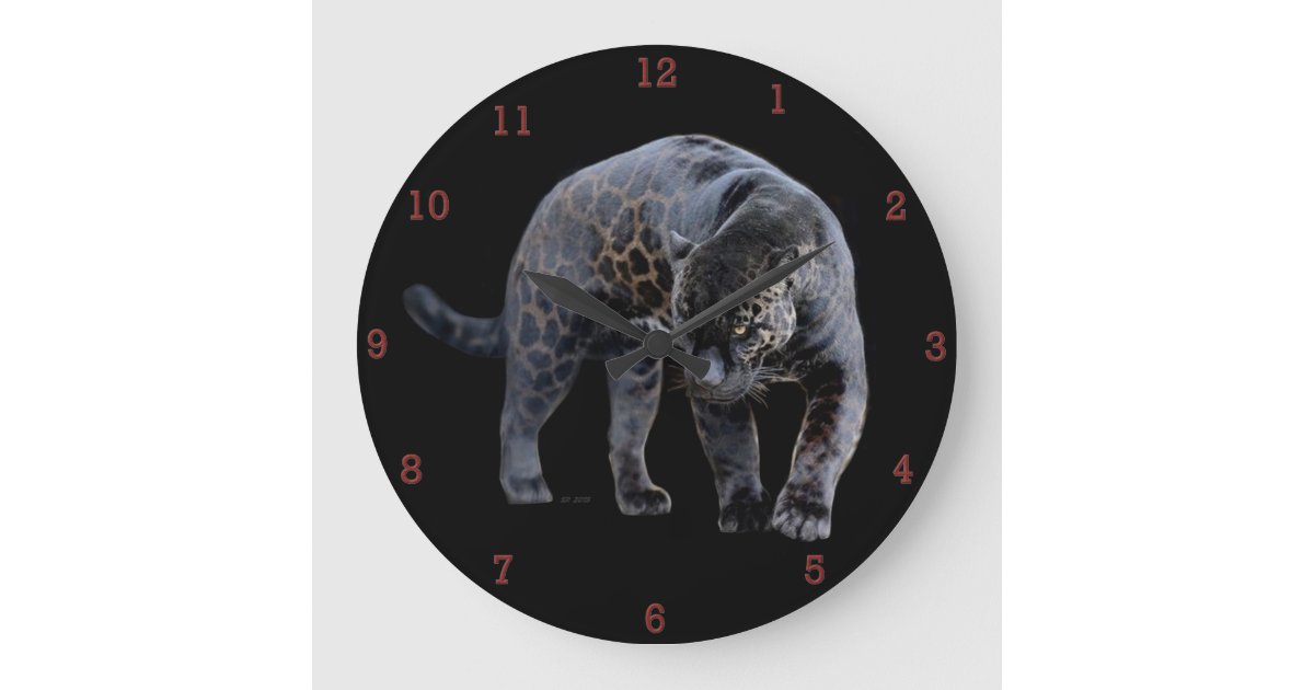 Jaguar Diablo black wall clock | Zazzle