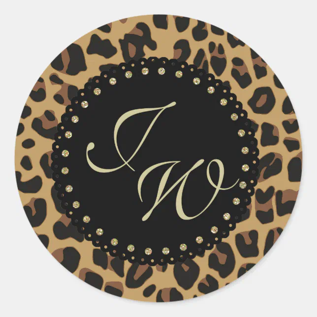 Jaguar Print Monogram Envelope Seal | Zazzle