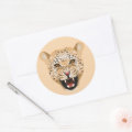 Jaguar. Wild cat illustration Classic Round Sticker | Zazzle