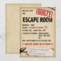 Jail Escape Room Birthday Invitation | Zazzle
