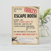 Jail Escape Room Birthday Invitation | Zazzle