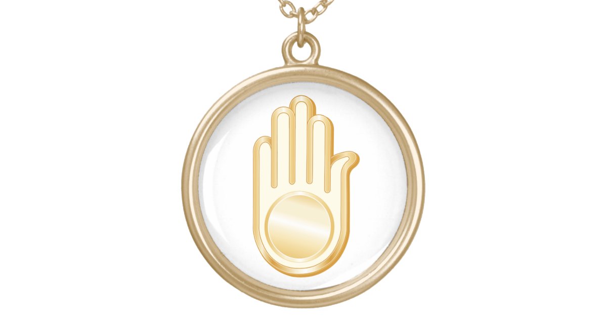 Jain Symbol Gold Plated Necklace | Zazzle
