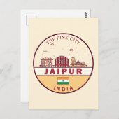 Jaipur India City Skyline Emblem Postcard | Zazzle