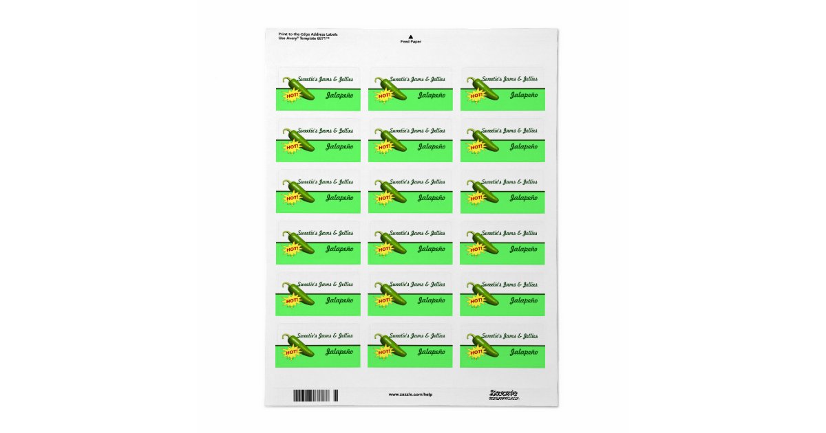 Jalapeño Pepper Labels | Zazzle
