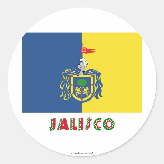 Jalisco Flag Classic Round Sticker | Zazzle.com