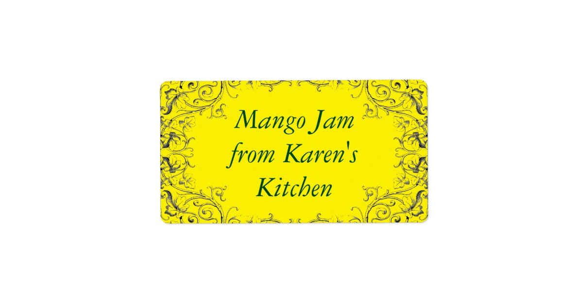 Jam label with leaf border | Zazzle
