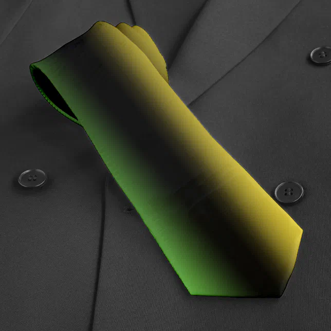Jamaica Colors Gradient Ombre Green Black & Gold Neck Tie | Zazzle