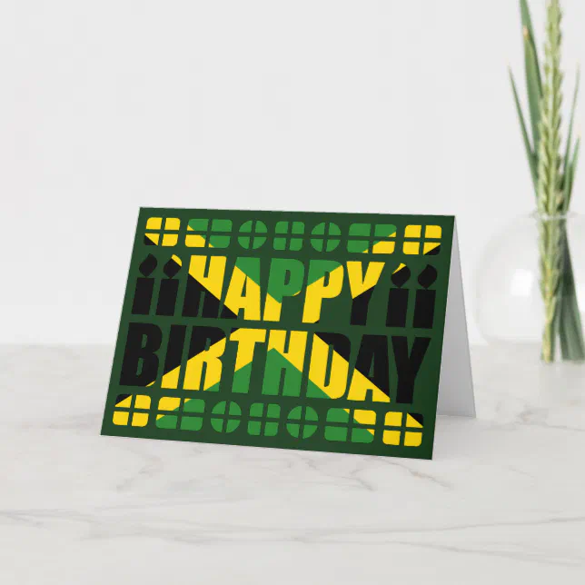 Jamaica Flag Birthday Card | Zazzle