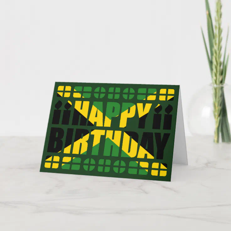 Jamaica Flag Birthday Card | Zazzle
