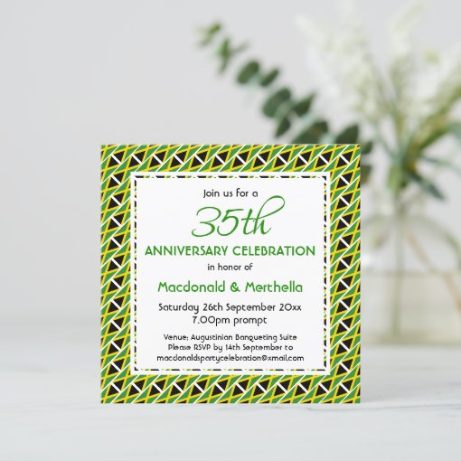 JAMAICA FLAG Customized Anniversary Celebration Invitation | Zazzle