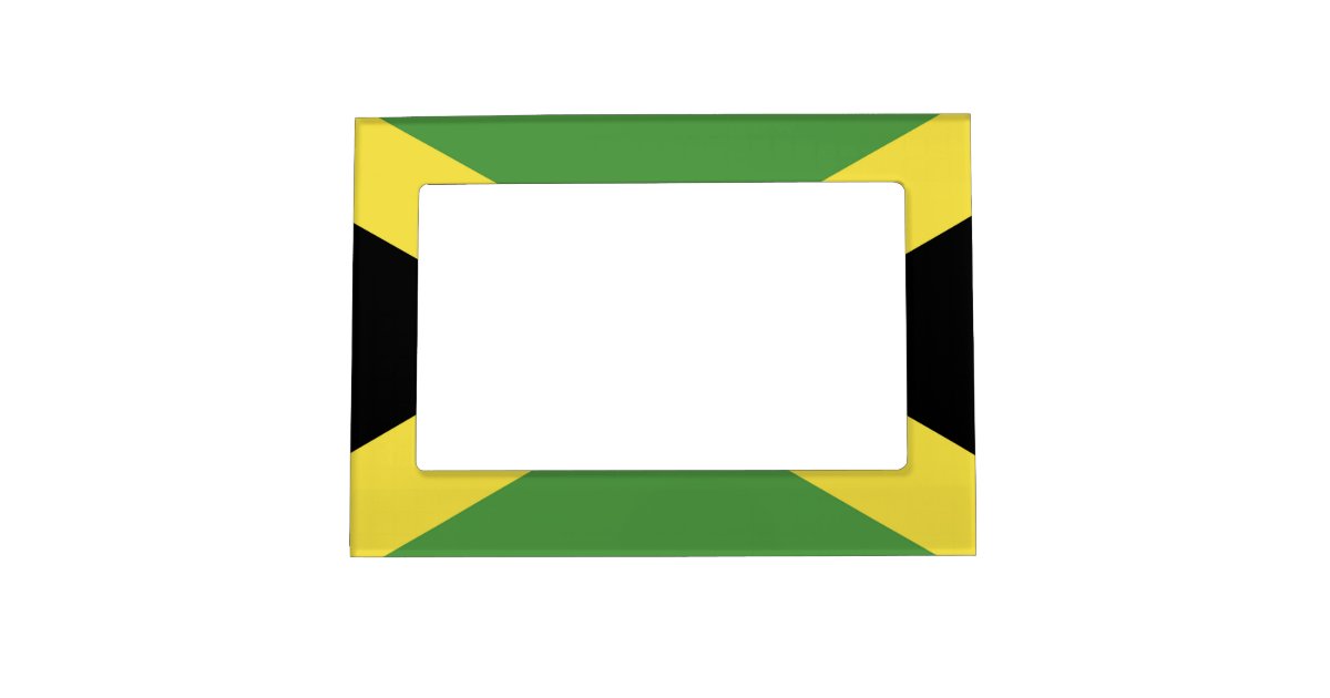 Jamaica Flag Emblem Magnetic Frame | Zazzle