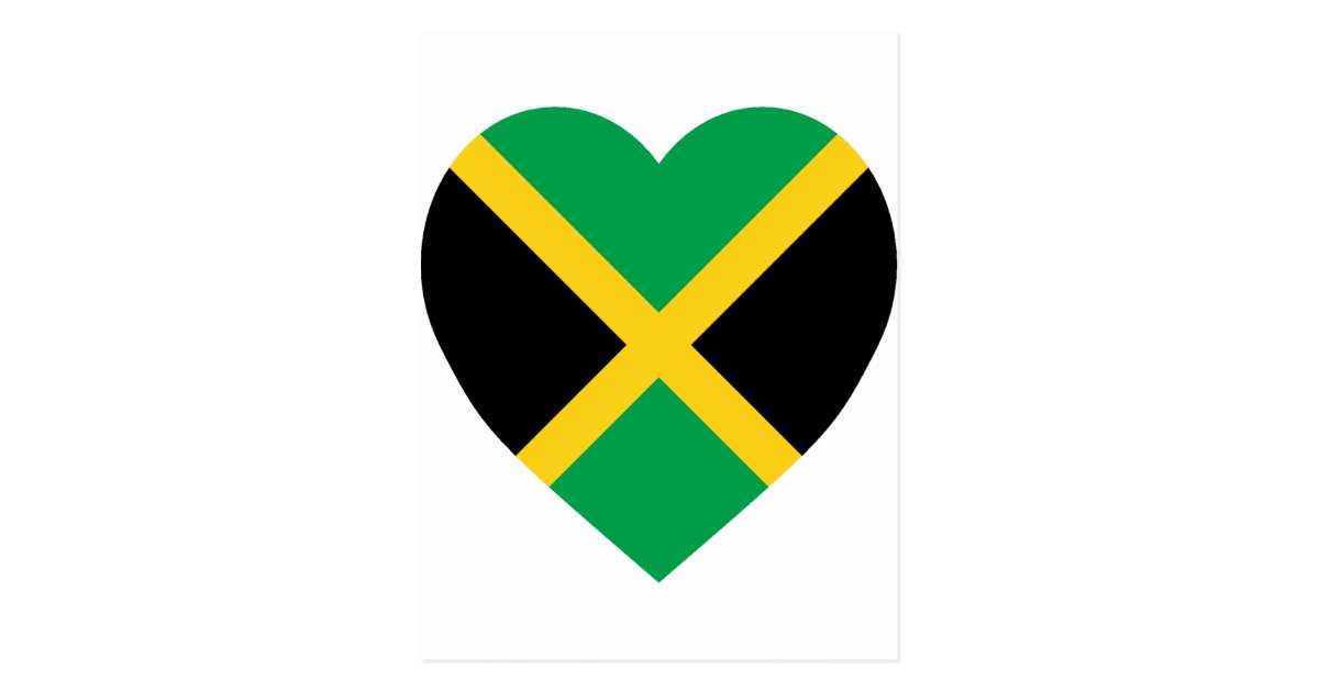 Jamaica Flag Heart Postcard | Zazzle.com