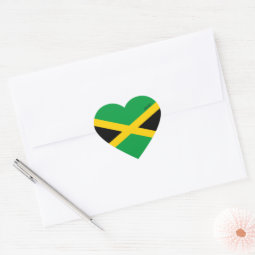 Jamaica Flag Patriotic Heart Sticker | Zazzle