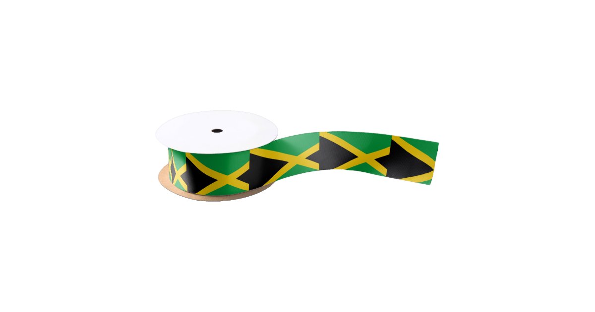 Jamaica Flag Satin Ribbon | Zazzle
