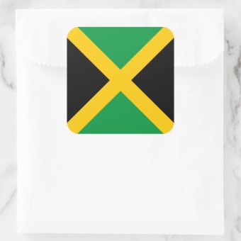 Jamaica Flag Square Sticker | Zazzle