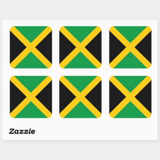 Jamaica Flag Square Sticker | Zazzle