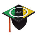 Jamaica Green Black Gold Jamaica Flag Graduation Cap Topper | Zazzle