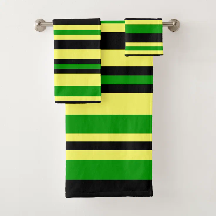Jamaica Inspired Stripes Bath Towel Set | Zazzle