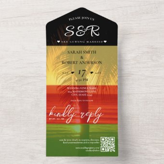 Jamaica Island Jamaican Rasta Destination Wedding All In One Invitation ...