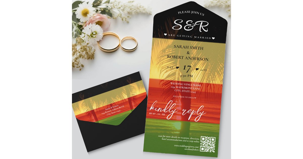 Jamaica Island Jamaican Rasta Destination Wedding All In One Invitation ...