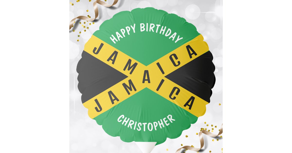 Jamaica Jamaican Flag Happy Birthday Party Balloon | Zazzle