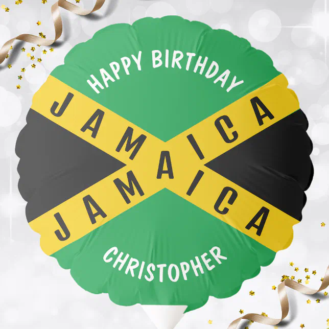 Jamaica Jamaican Flag Happy Birthday Party Balloon | Zazzle