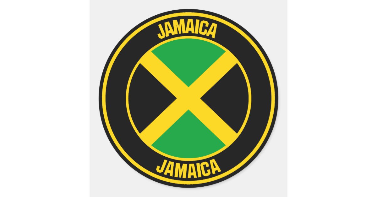 Jamaica Round Emblem Classic Round Sticker | Zazzle