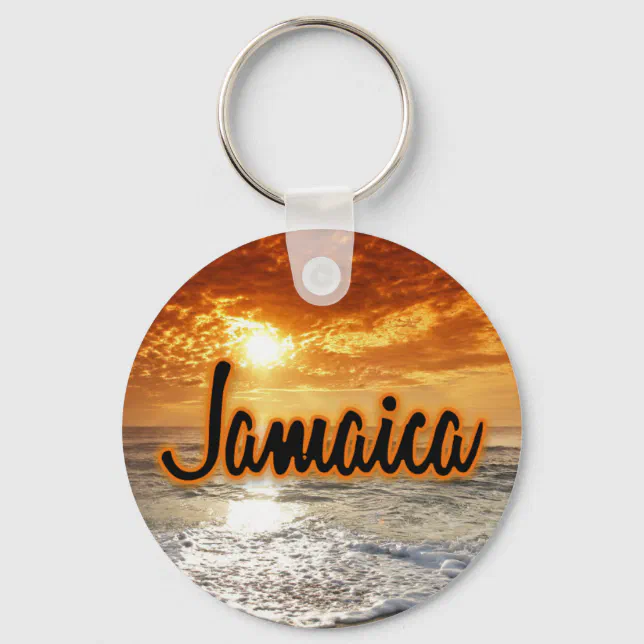 Jamaica sunset keychain | Zazzle