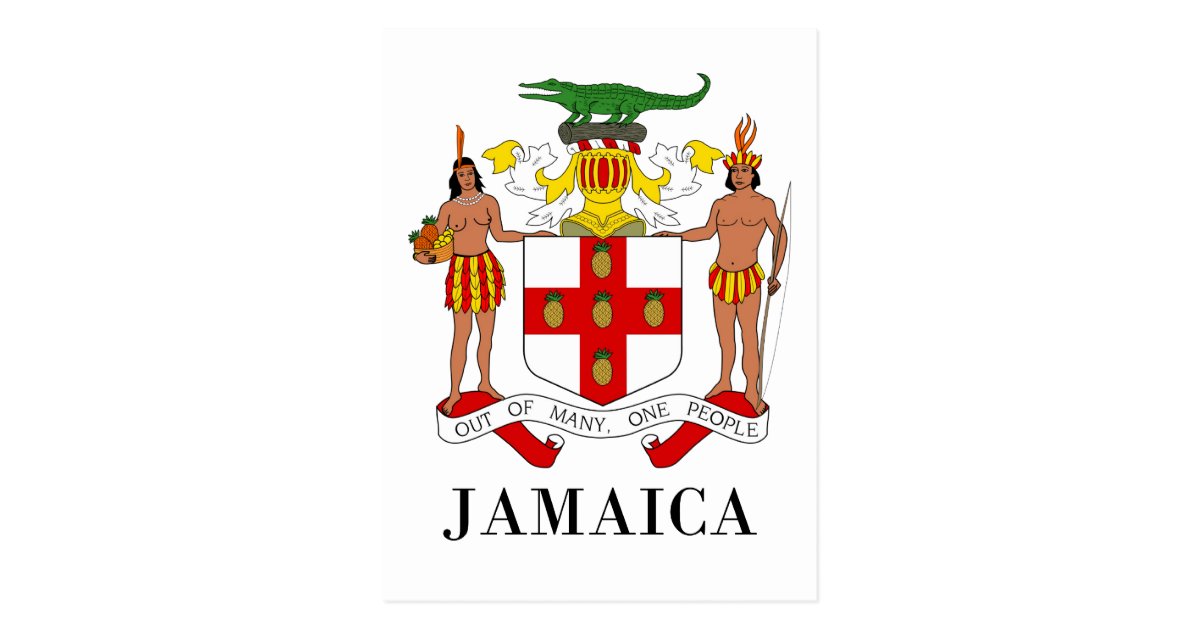 JAMAICA Symbol coat Of Arms flag colors emblem Postcard Zazzle jamaica-symbol-coat-of-arms-flag-colors-emblem-postcard-zazzle
