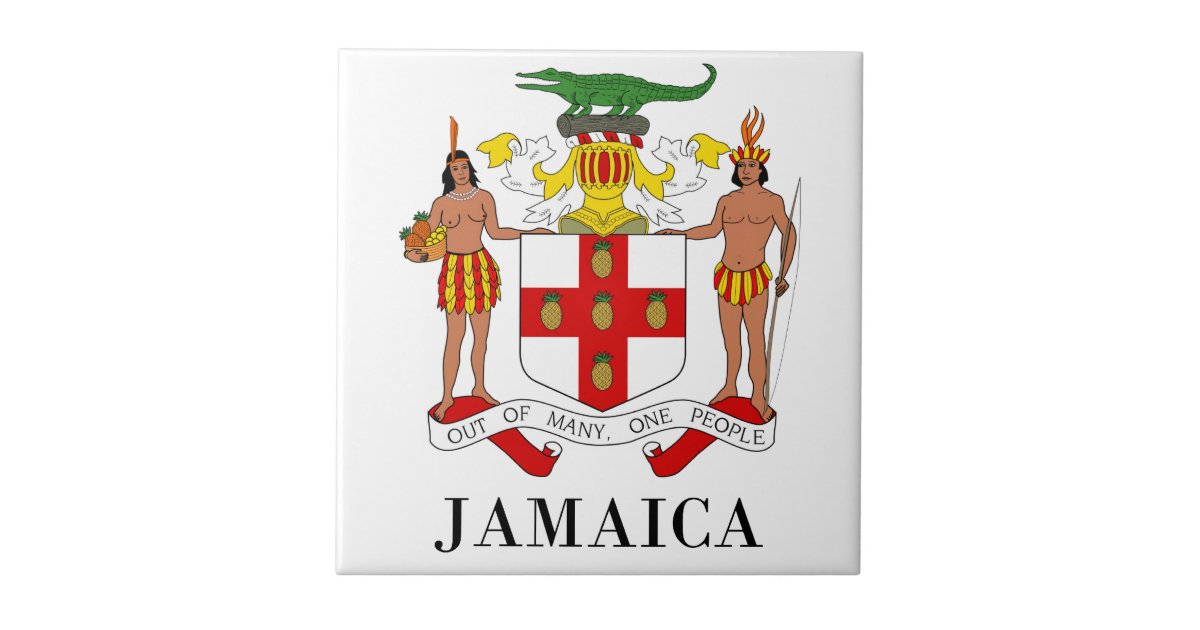 JAMAICA - symbol/coat of arms/flag/colors/emblem Tile | Zazzle