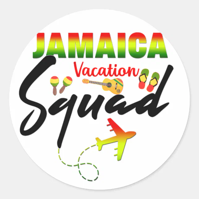 Jamaica Vacation Squad Group Matching Reggae Classic Round Sticker | Zazzle