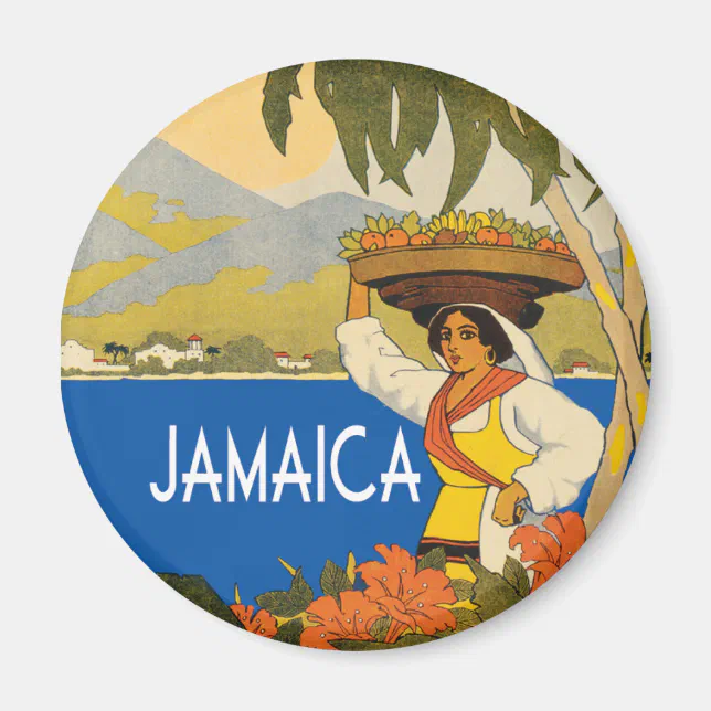 Jamaica vintage travel style magnet | Zazzle