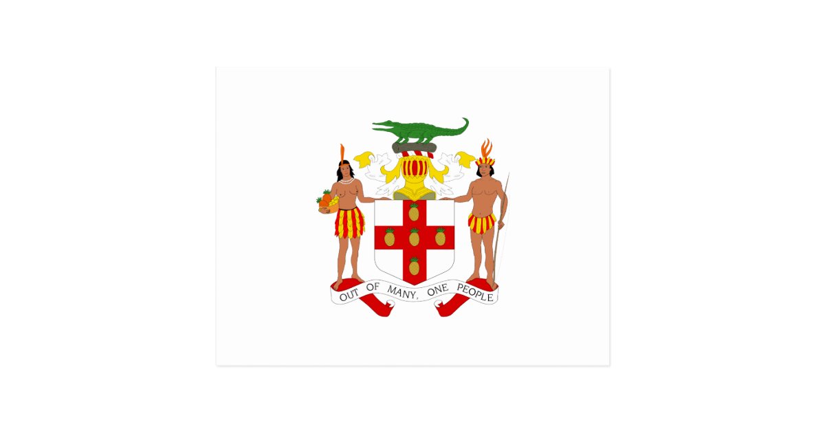Jamaican coat of arms postcard | Zazzle.com